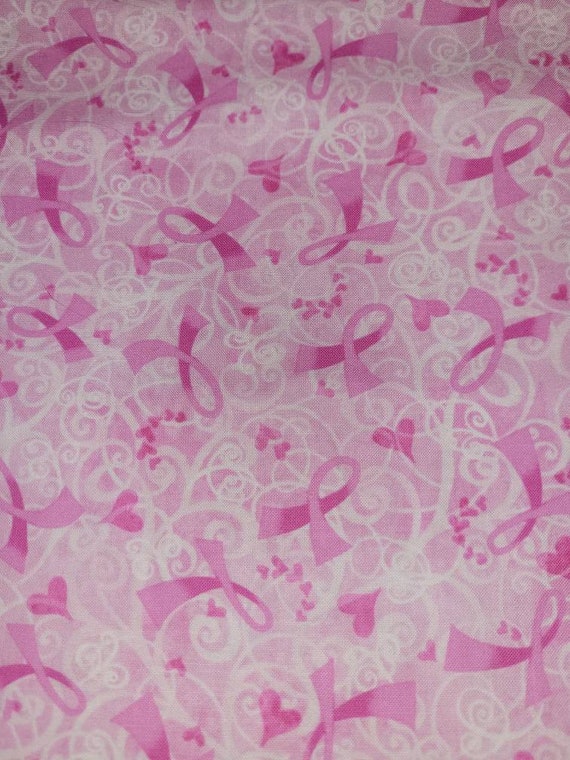 Breast Cancer Ribbons and Swirls 100% Cotton Fabric - Etsy
