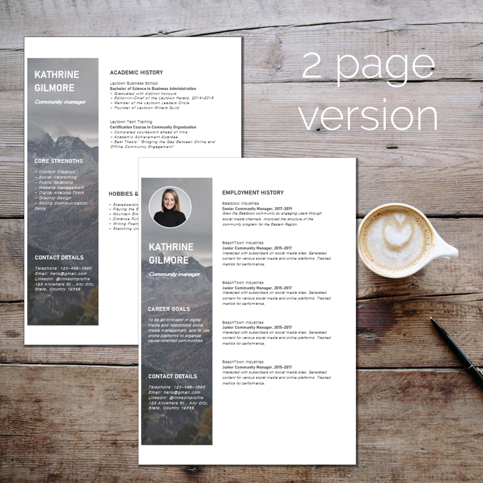 Resume Template Bundle CV Professional Resume Corporate Job - Etsy