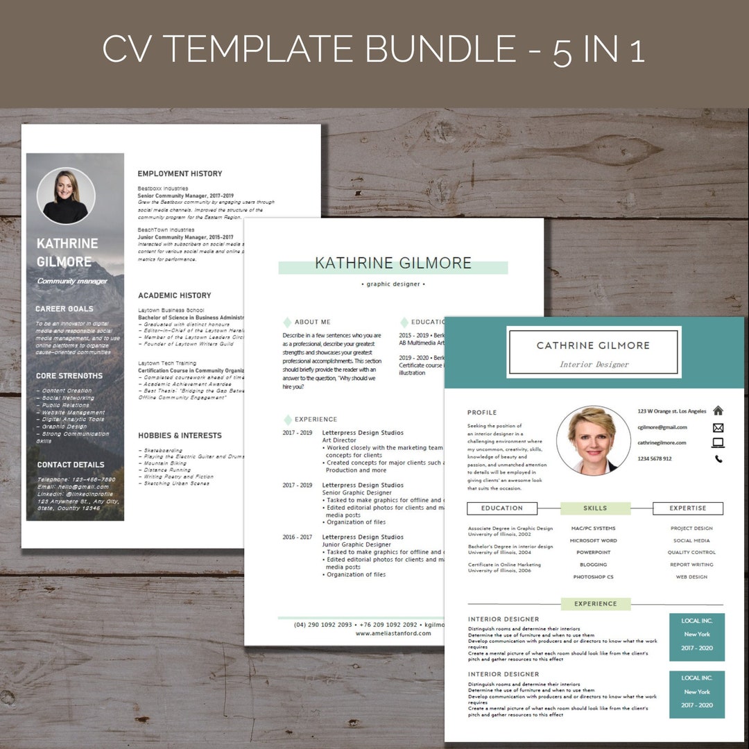 Resume Template Bundle CV Professional Resume Corporate Job - Etsy