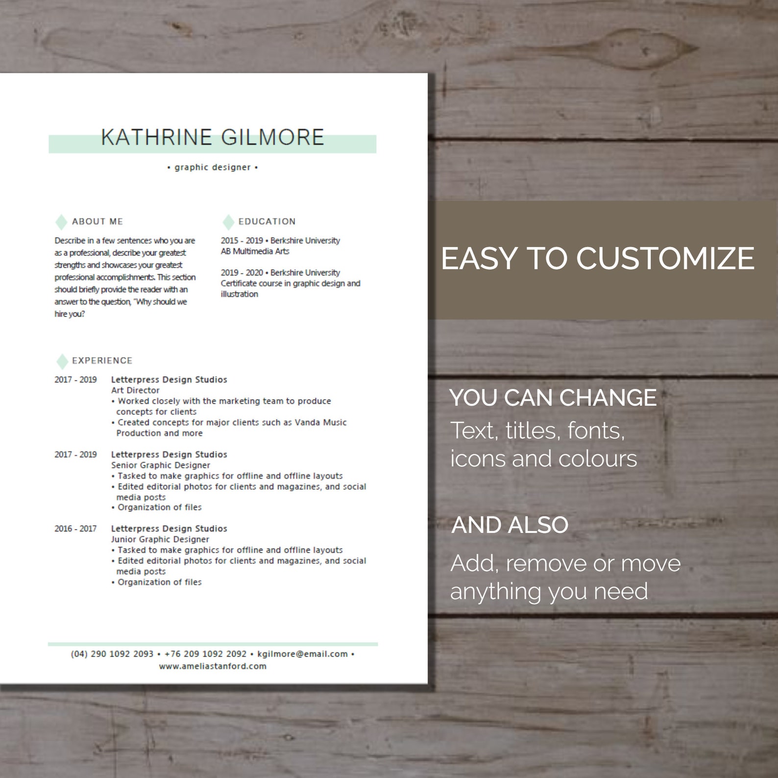 Resume Template Bundle CV Professional Resume Corporate Job - Etsy