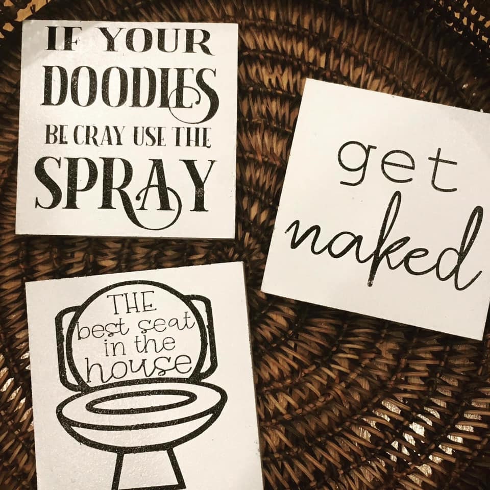 Bathroom Signs, Mini, Funny, Cute, Bathroom Decor, Shelf Decor ...