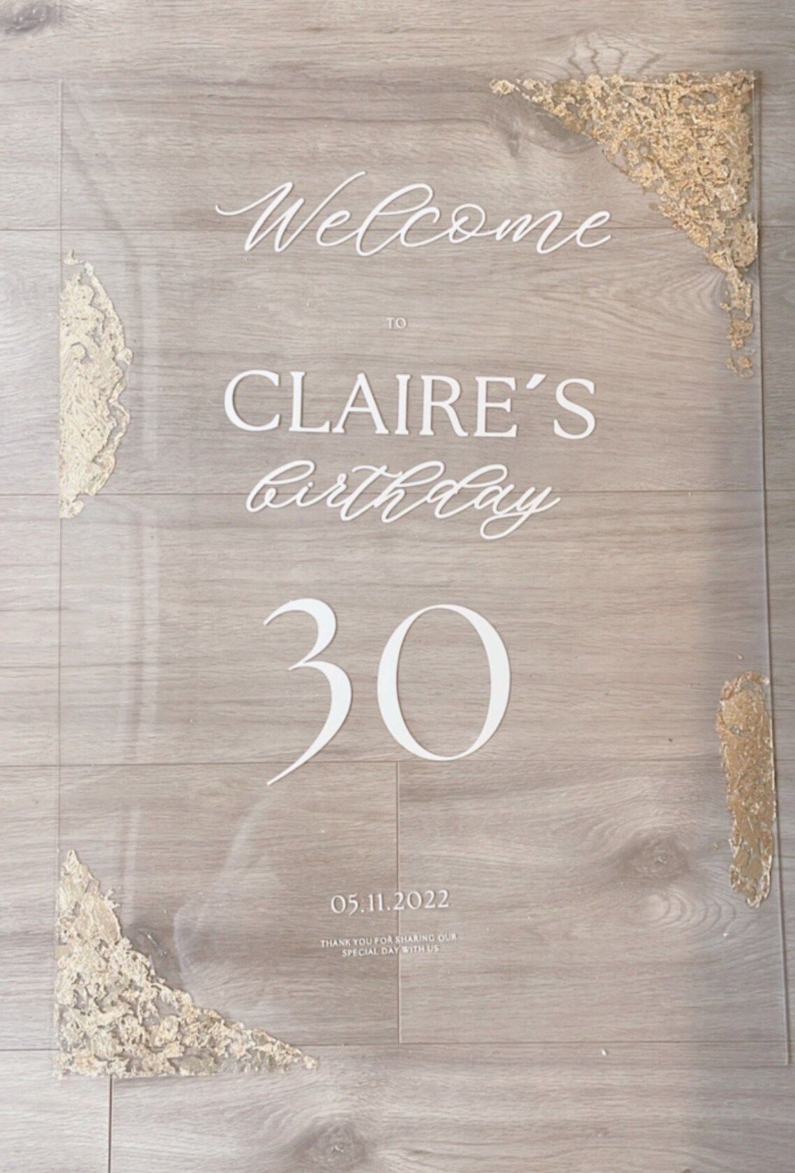 Birthday Welcome Sign| Plexiglass Panel Anniversary | Acrylic Panel ...