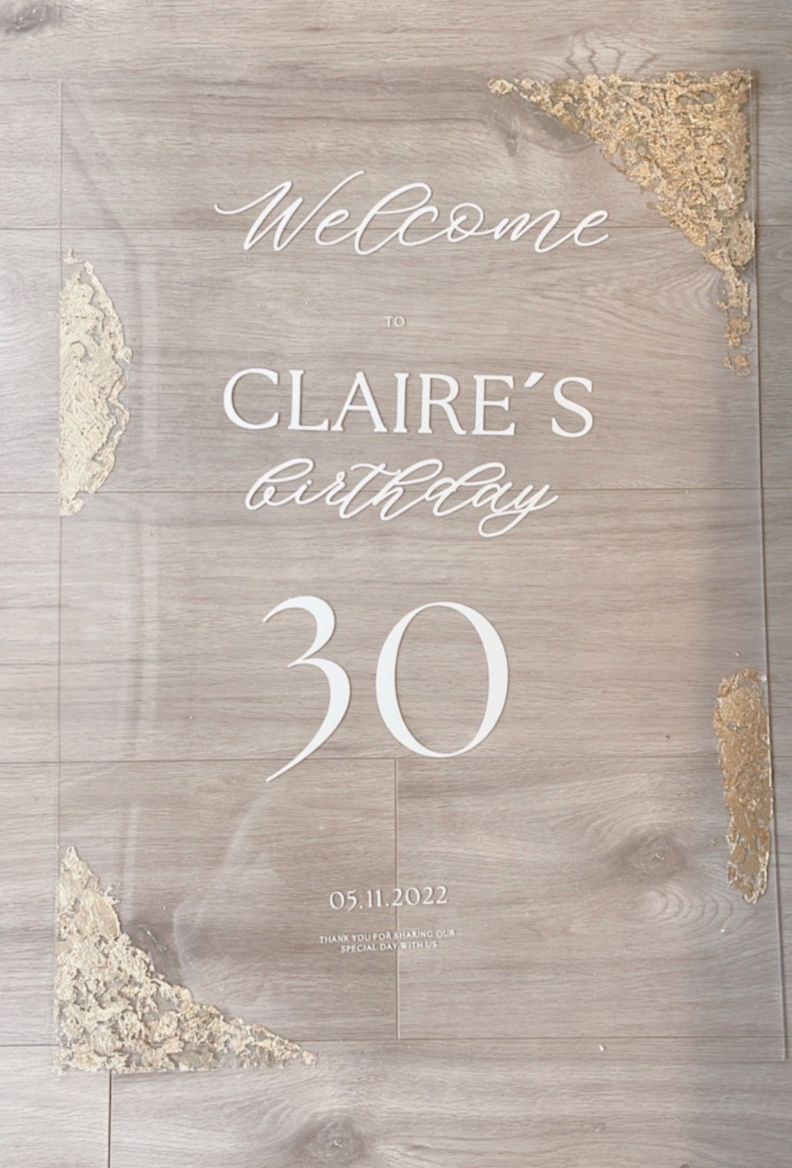 Birthday Welcome Sign| Plexiglass Panel Anniversary | Acrylic Panel ...