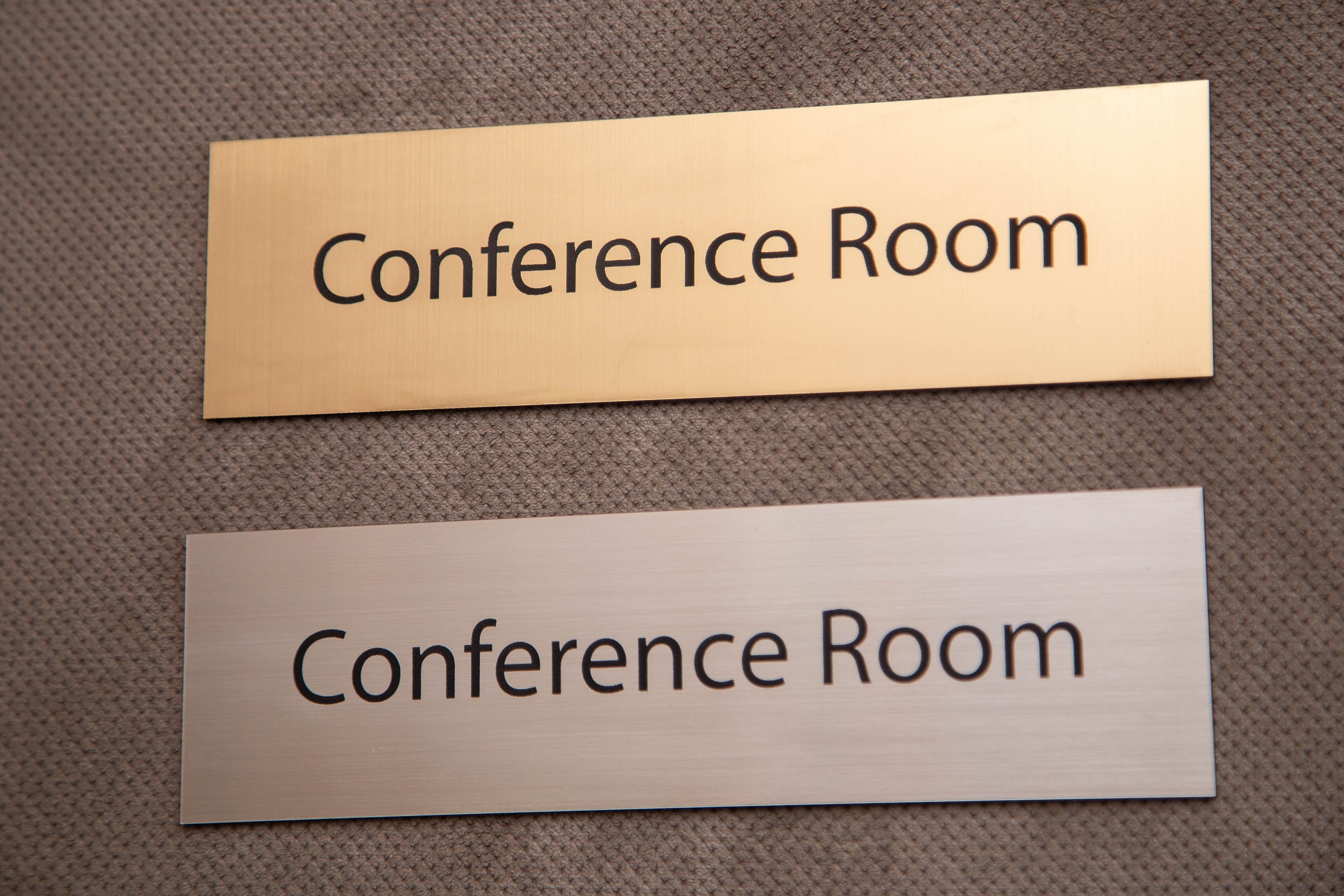 Conference room sign. Custom door plaque. Golden sign custom | Etsy