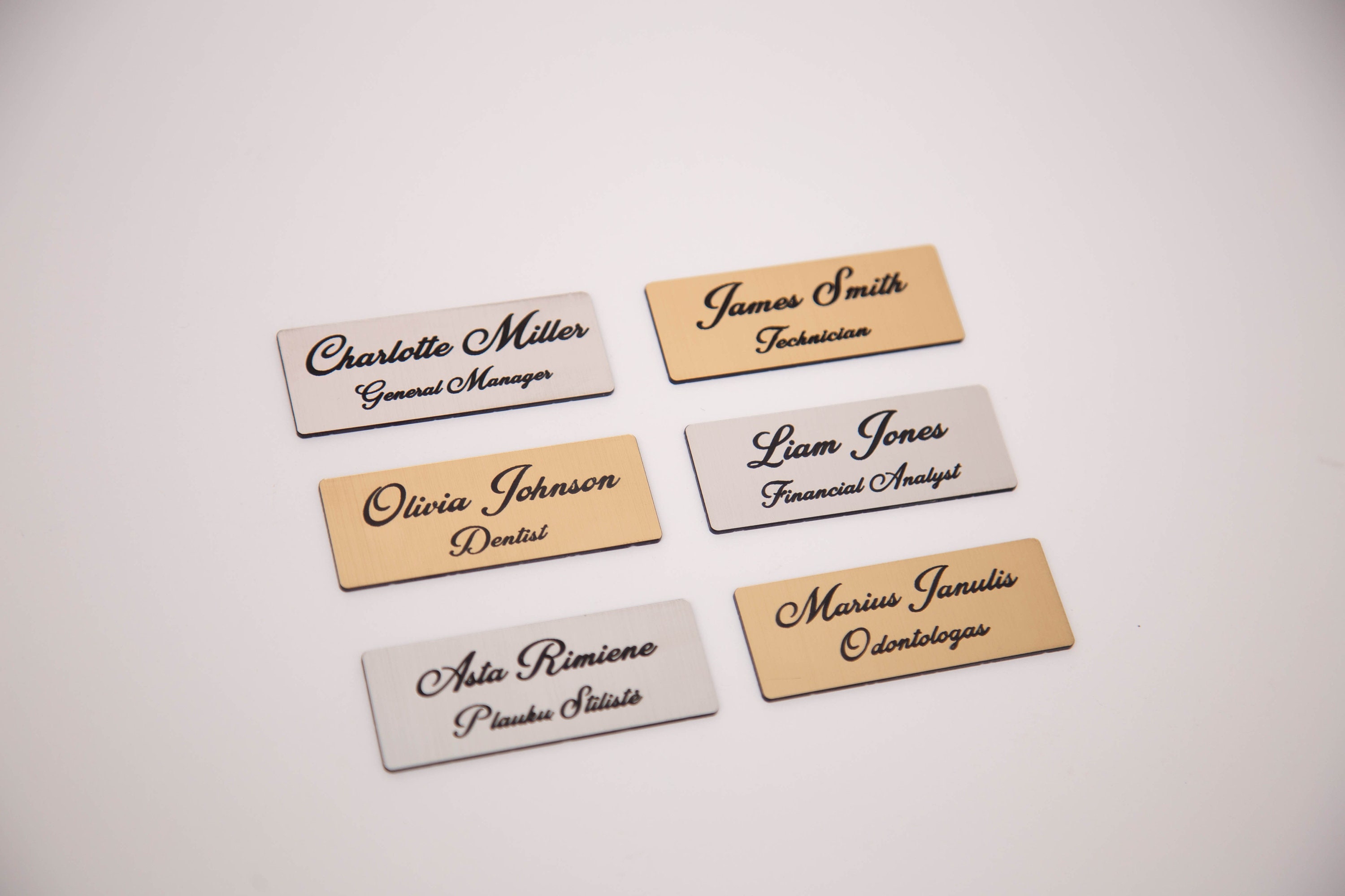 Golden Name Badge. Identification Badge Business Name Tag. - Etsy