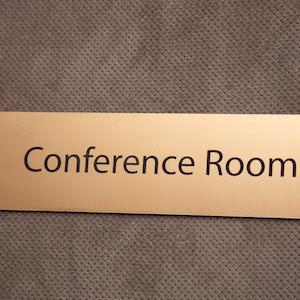 Conference Room Sign. Custom Door Plaque. Golden Sign, Custom Laser ...