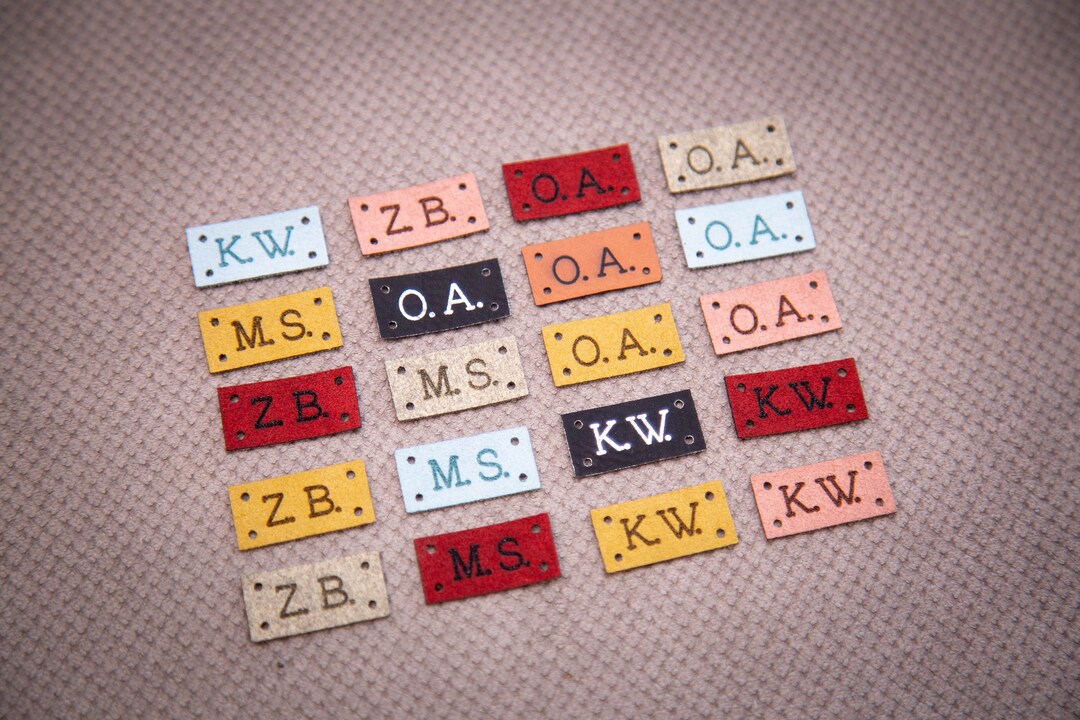 Initials Custom Sewing Labels. Beautiful Personalised Vegan Knitting ...
