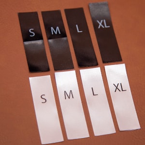 20 X Satin Size Tags. Sewing Size Labels. Beautiful Knitting - Etsy