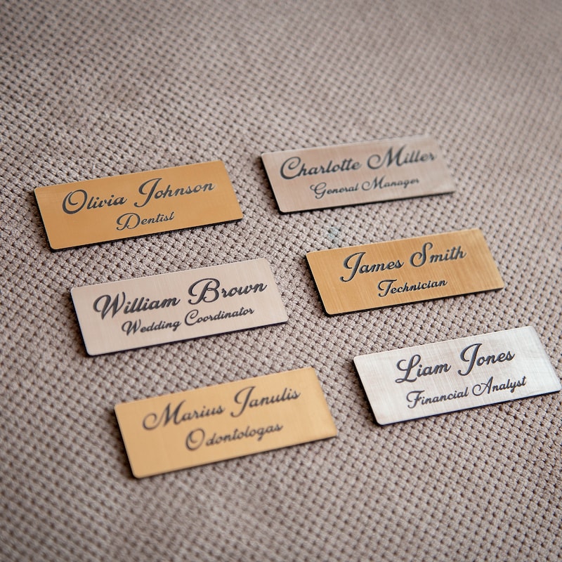 Namenschild magnet gold - Etsy.de