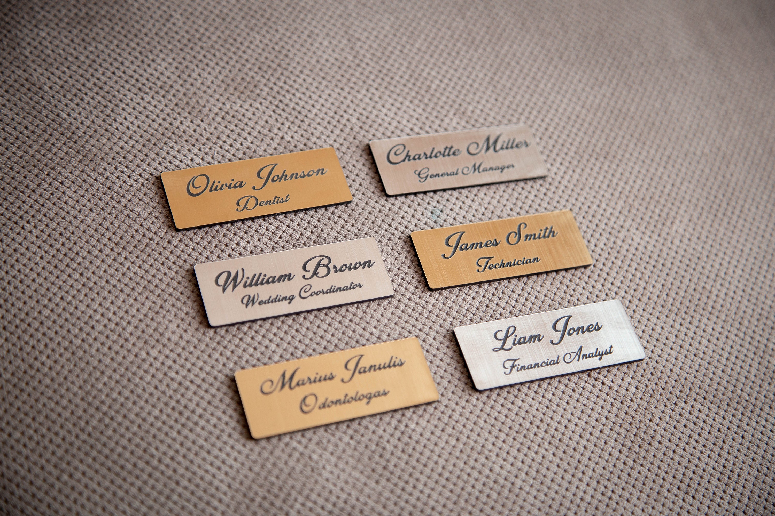Golden Name Badge. Identification Badge Business Name Tag. - Etsy Australia