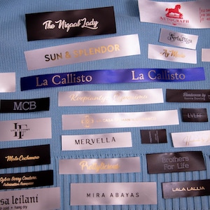 100 X Satin Custom Sewing Labels. Beautiful Knitting Labels, Product ...