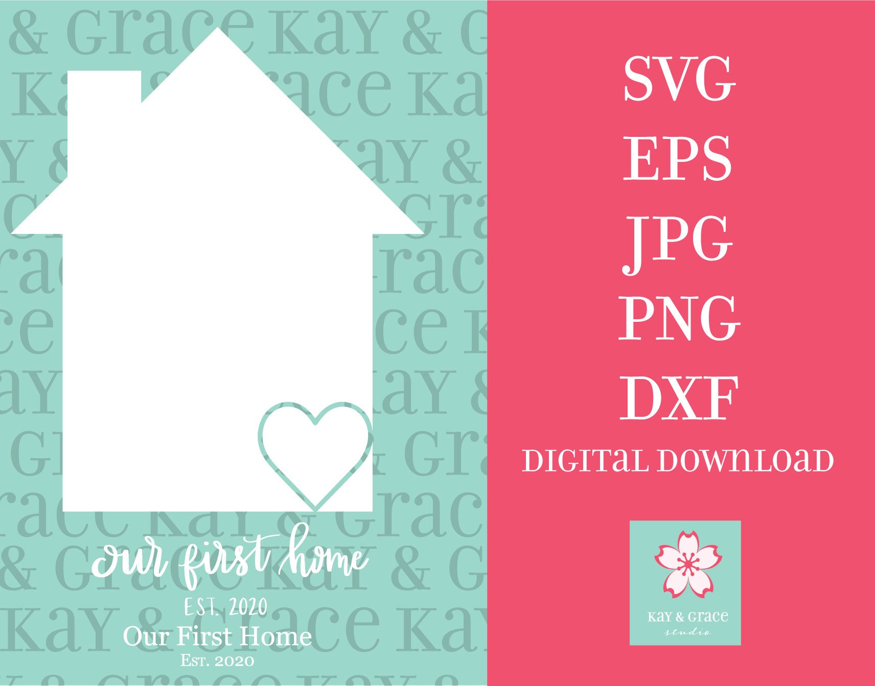 Our First Home SVG Digital Download - Hand-lettered and Serif Font ...