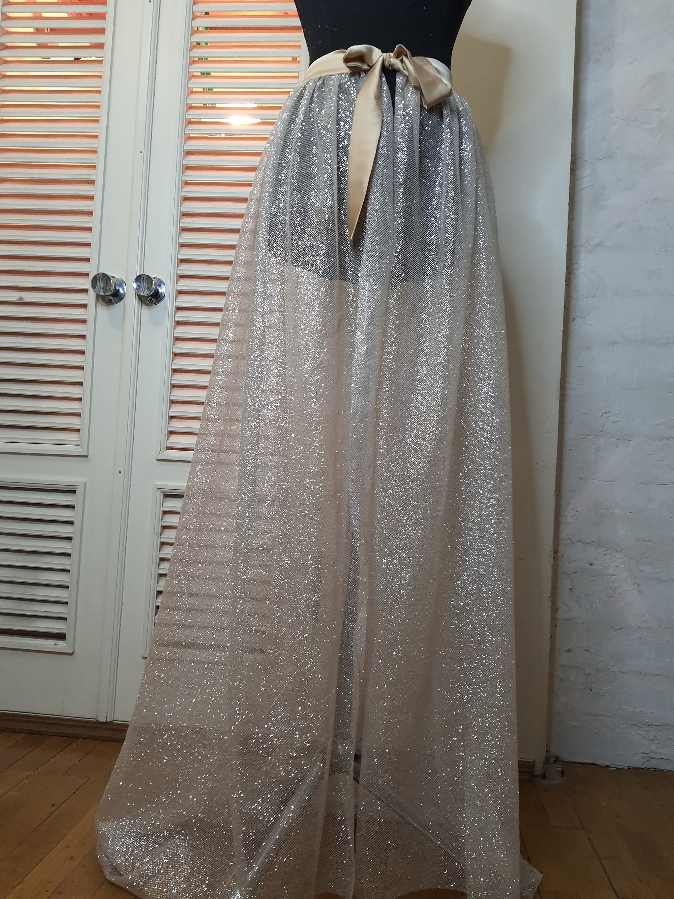 Overskirt Glitter Transparent Skirt Skirt for Wedding Dress - Etsy