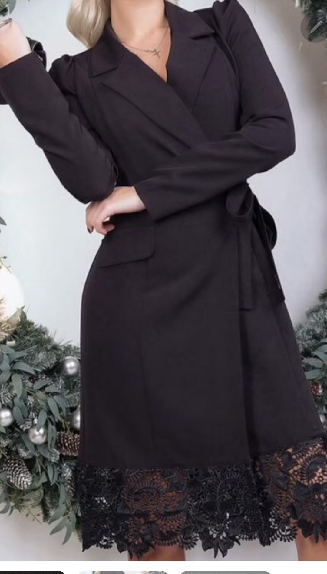 Jacket Dress, Black Dress, Jacket Dress, Midi Dress With Lace, Jacket ...