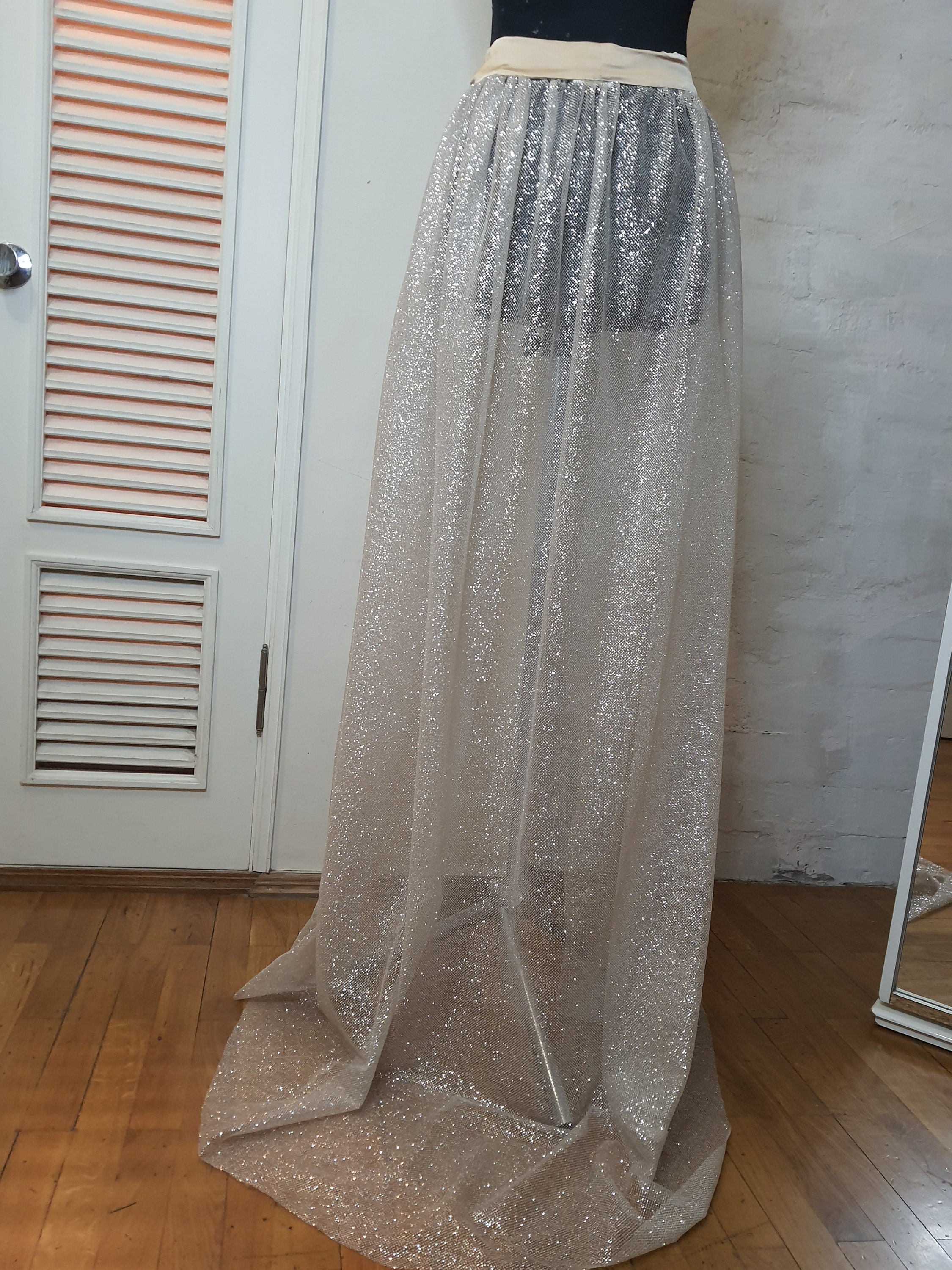 Overskirt Glitter Transparent Skirt Skirt for Wedding Dress - Etsy