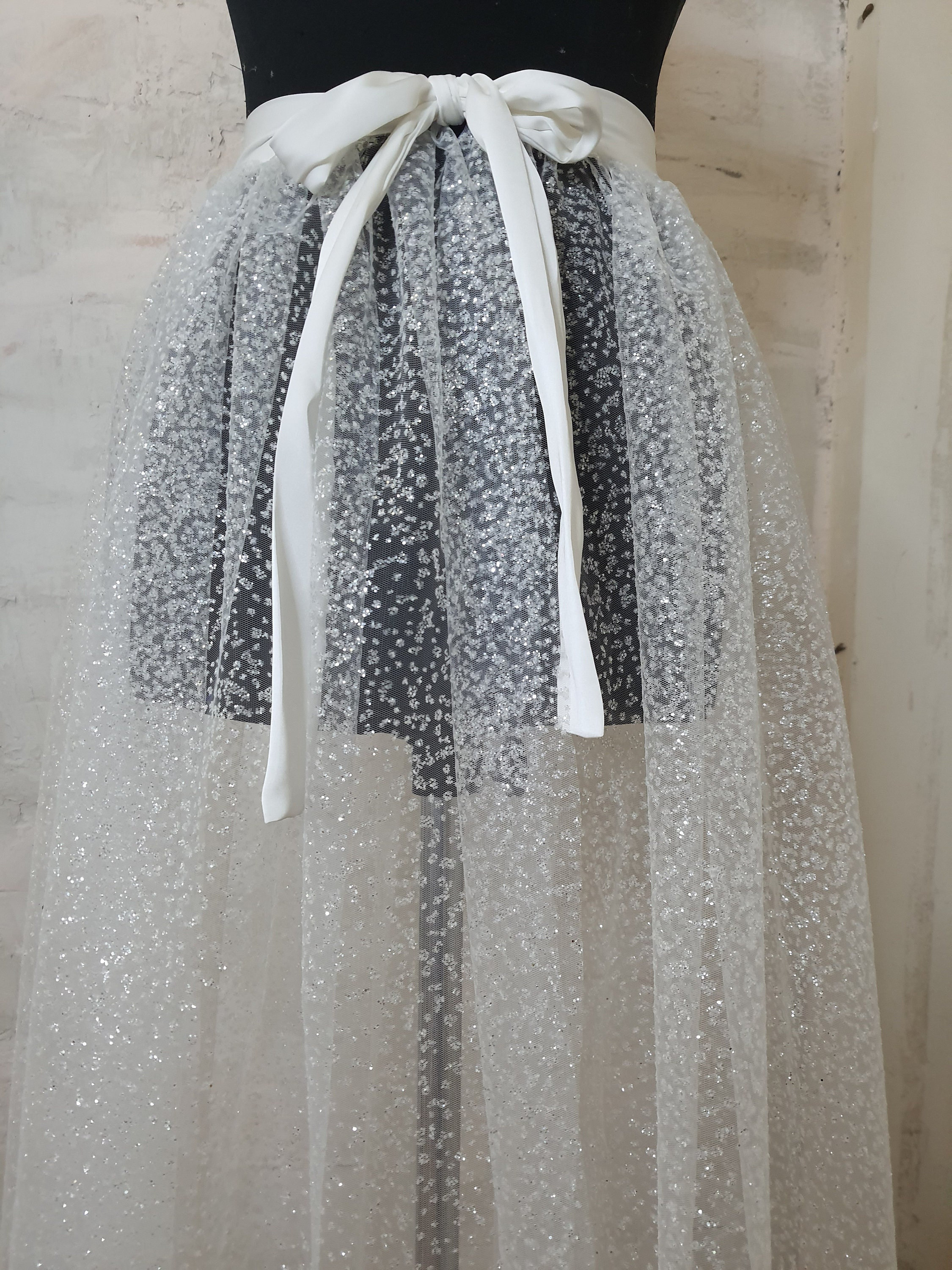 Overskirt Glitter, Transparent Skirt, Skirt for Wedding Dress, Glitter ...