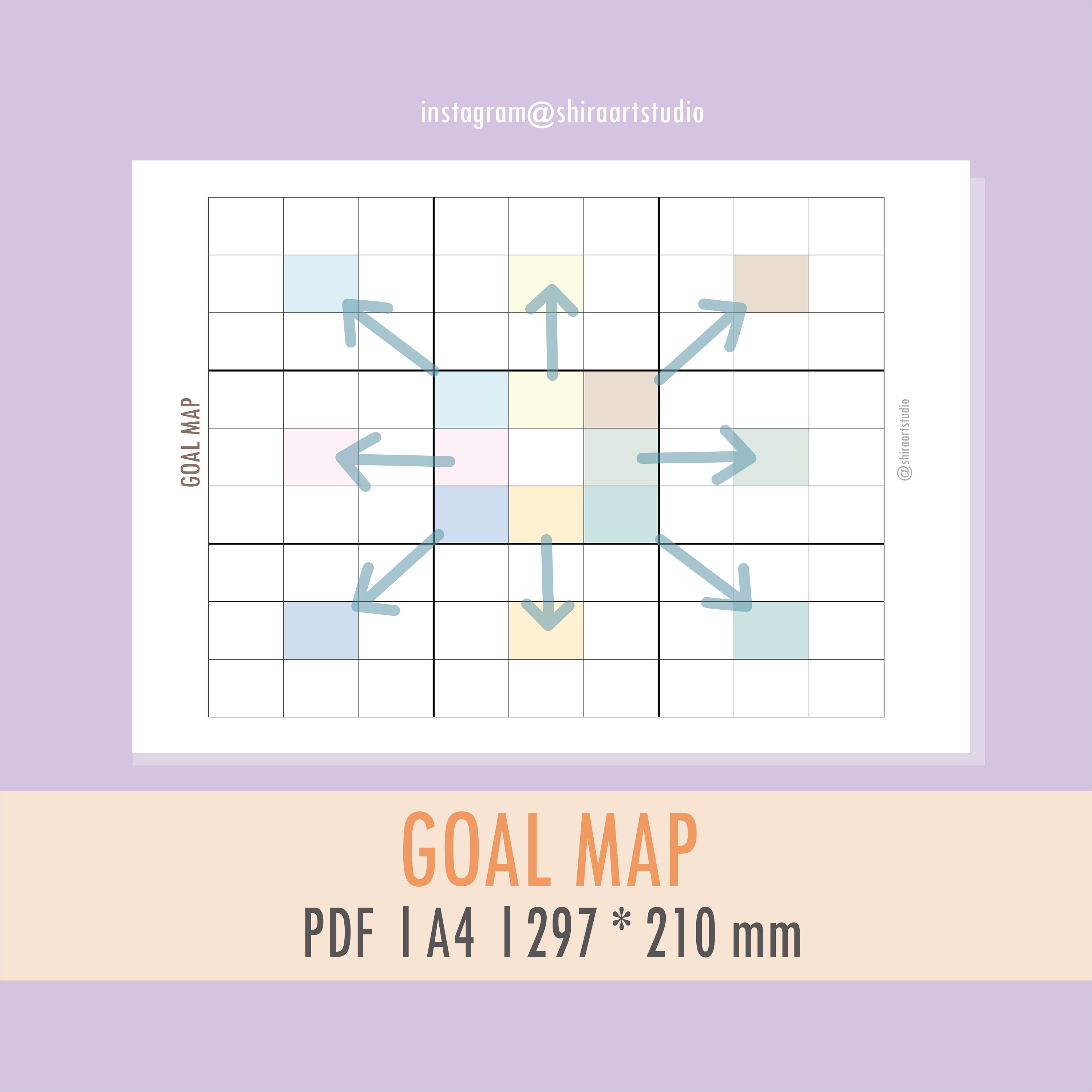 New! 2024 Goal Map L Goal Chart L Mind Map L Planning Table L Printable ...