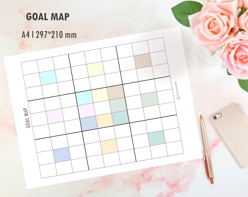 Ohtani Shohei Goal Map: Mandal Art Printable (4 PDF) - Etsy