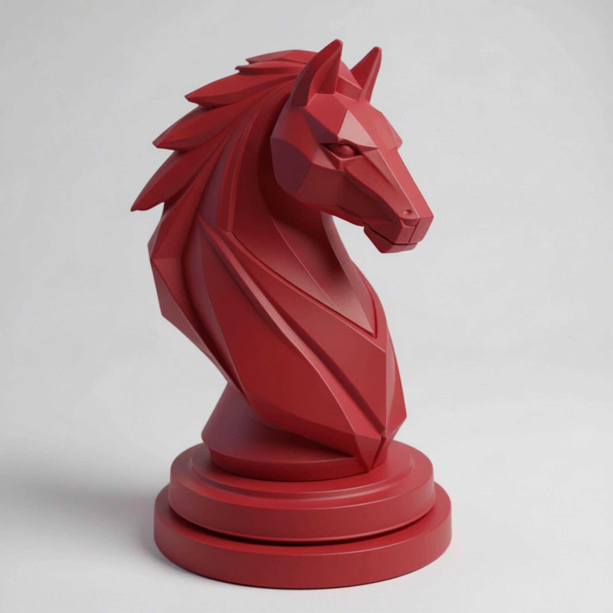 Modern Horse Chess Piece Sculpture – 12” Large Knight Decor – Black ...