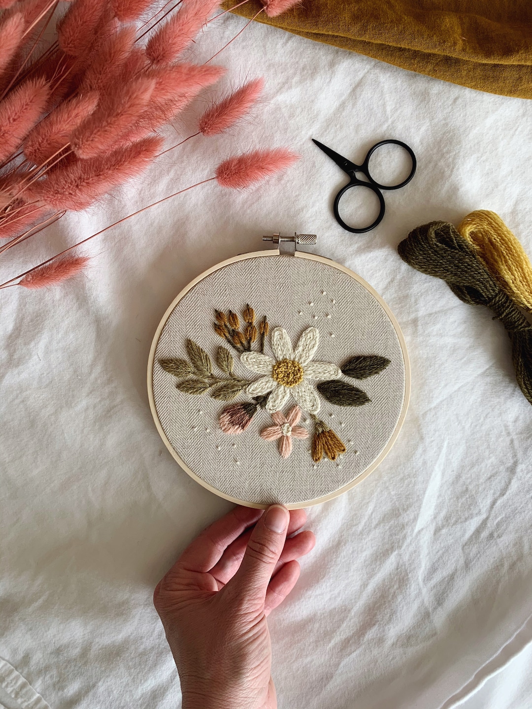 Cozy Florals Crewel Yarn Embroidery Pattern// Crewel Work Pattern ...