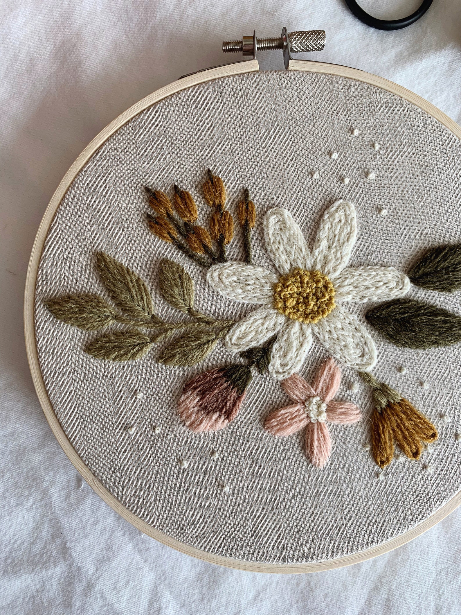 Cozy Florals Crewel Yarn Embroidery Pattern// Crewel Work - Etsy