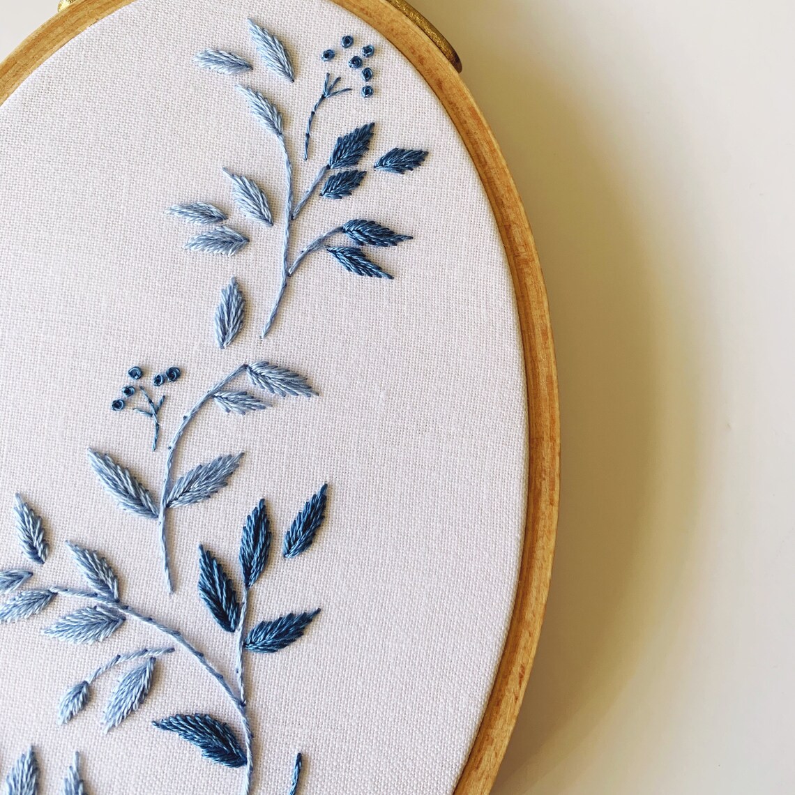 Indigo Field Embroidery Pattern | Blue Floral Embroidery Design | Delft ...