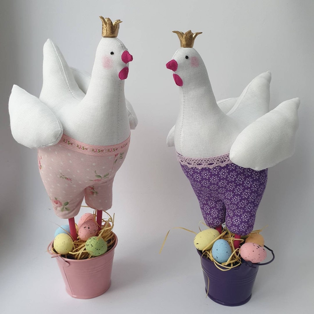 Easter Chicken, Easter Farmhouse Fabric Chicken, Easter Decor for ...
