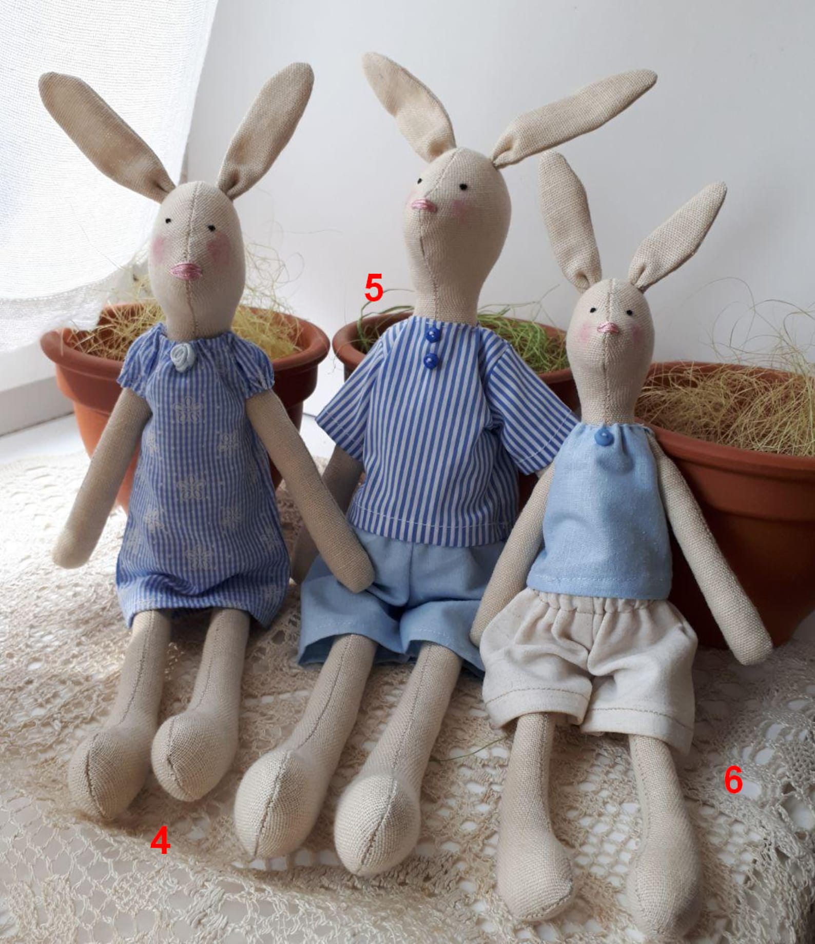 Bunny Family_tilda Rabbit Toy_hare Plushie_mum Dad Toys_simple Interior ...