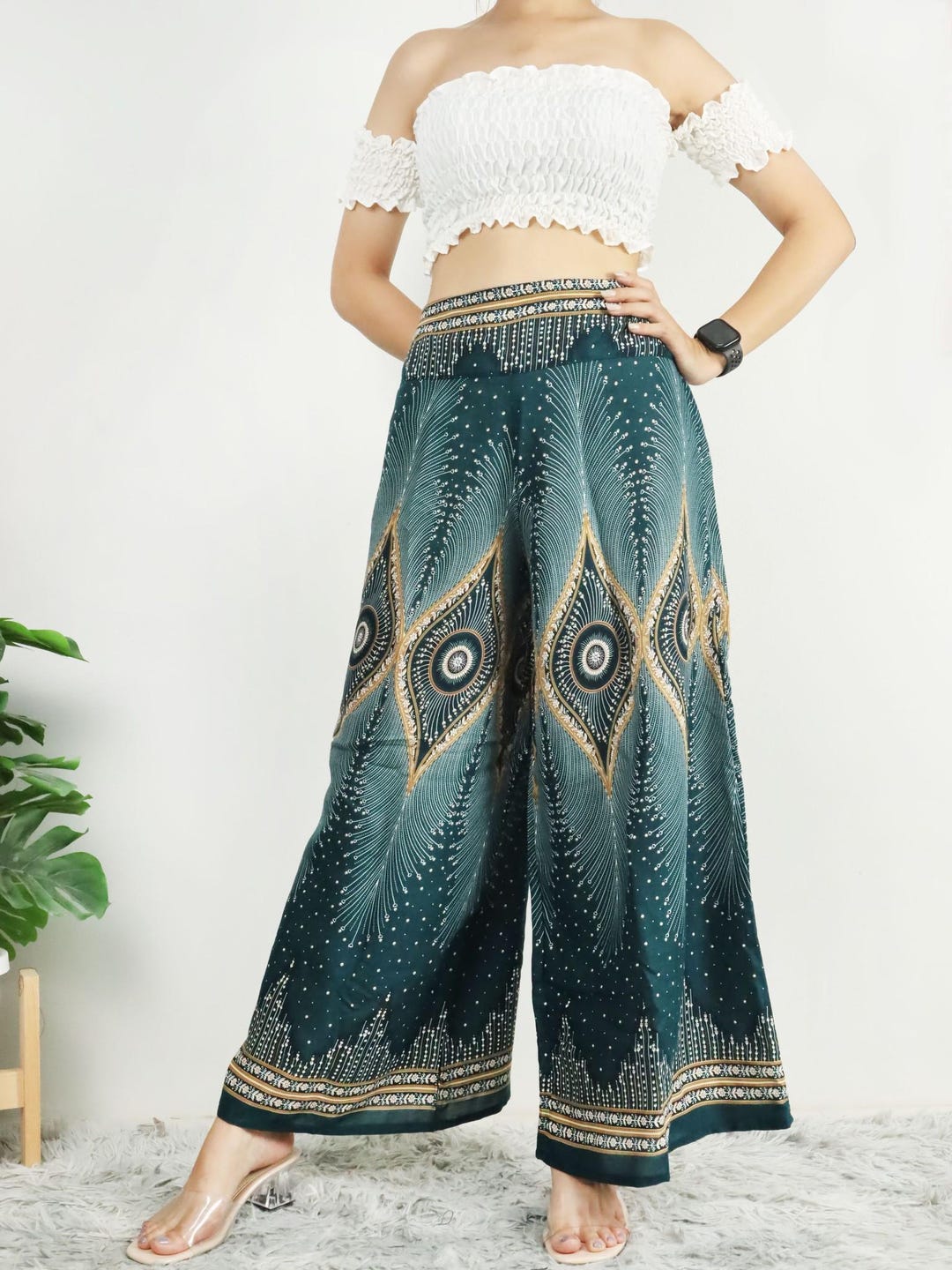 Palazzo Pant, Wide-leg Pants, 9 Styles Peecock Patterns, Boho Pants ...