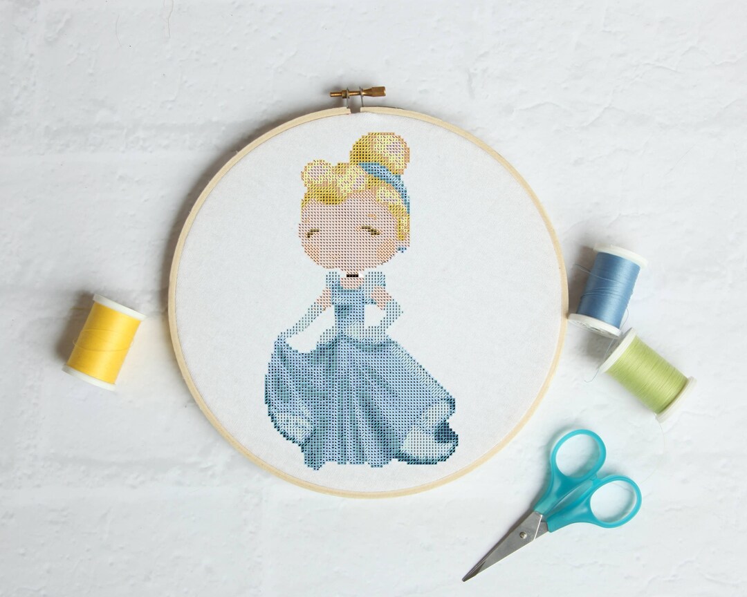 Cinderella Princess #P801 Embroidery Cross Stitch Pattern Download ...