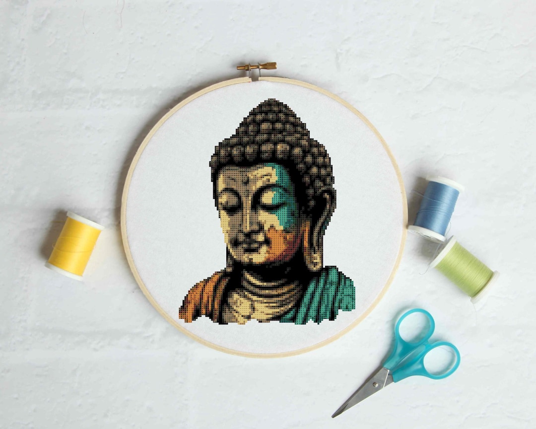 Colorful Buddha Embroidery Cross Stitch Pattern Download | Stitching ...