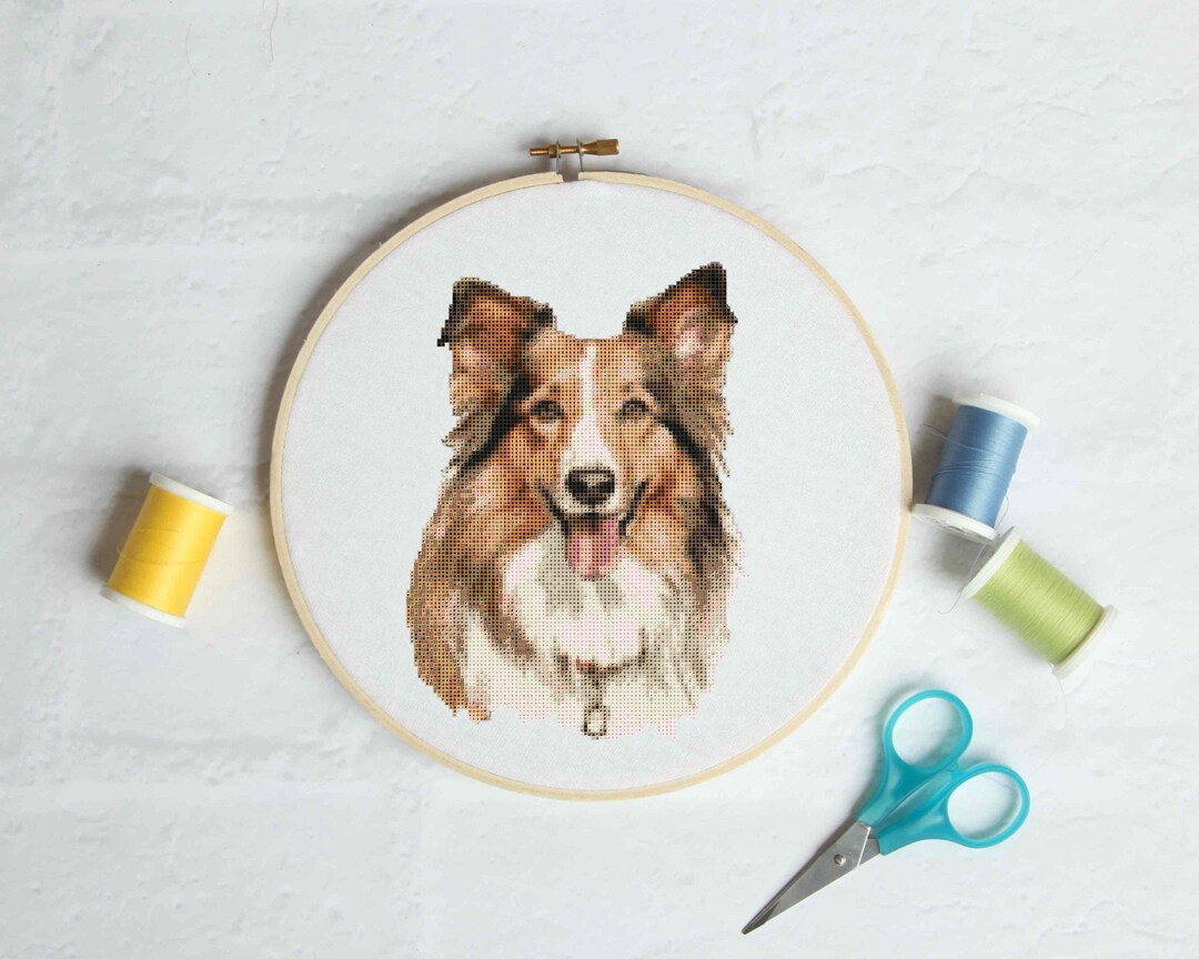 Sheltie Embroidery Cross Stitch Pattern Download | Stitching | Cross ...