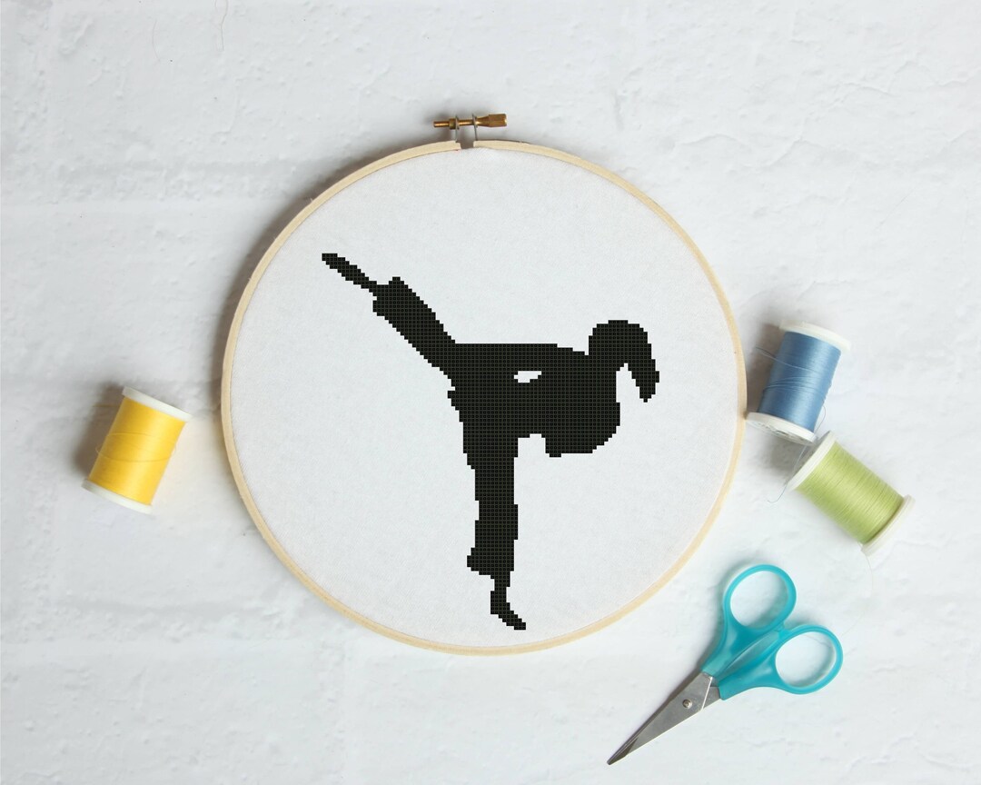 Karate Girl #P1127 Embroidery Cross Stitch Pattern Download | Stitching ...