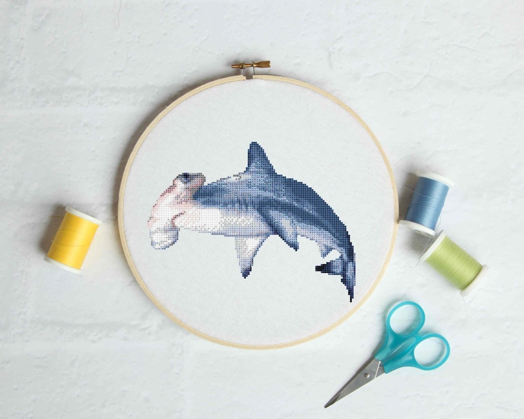 Hammerhead Shark Embroidery Cross Stitch Pattern Download | Stitching ...