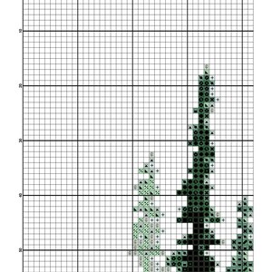 Watercolor Pine Trees #P1220 Embroidery Cross Stitch Pattern Download ...