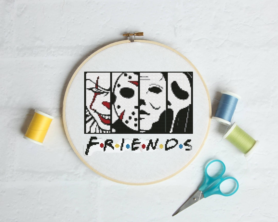 Scary Friends #P1169 Embroidery Cross Stitch Pattern Download ...