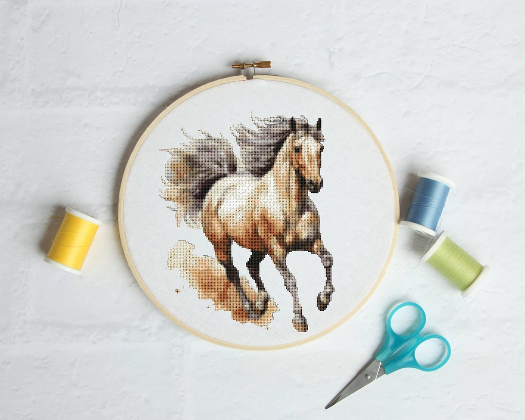 Beautiful Horse #P1570 Embroidery Cross Stitch Pattern Download ...