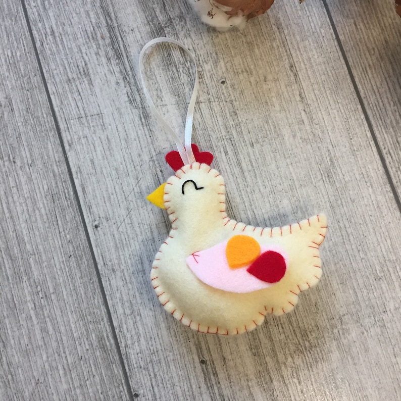 Felt Hen Ornament Set of 5 - Etsy