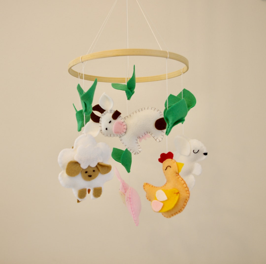 Farm Mobile, Farm Animals Baby Mobile Barnyard Nursery, Domestic ...