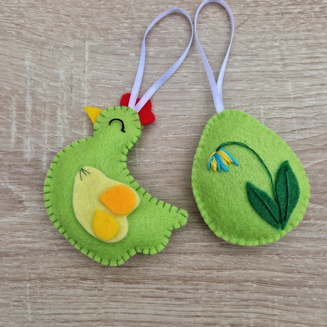 Easter Decorations Felt Set of 2 Ornaments - Etsy