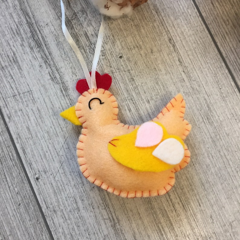 Felt Hen Ornament Set of 5 - Etsy