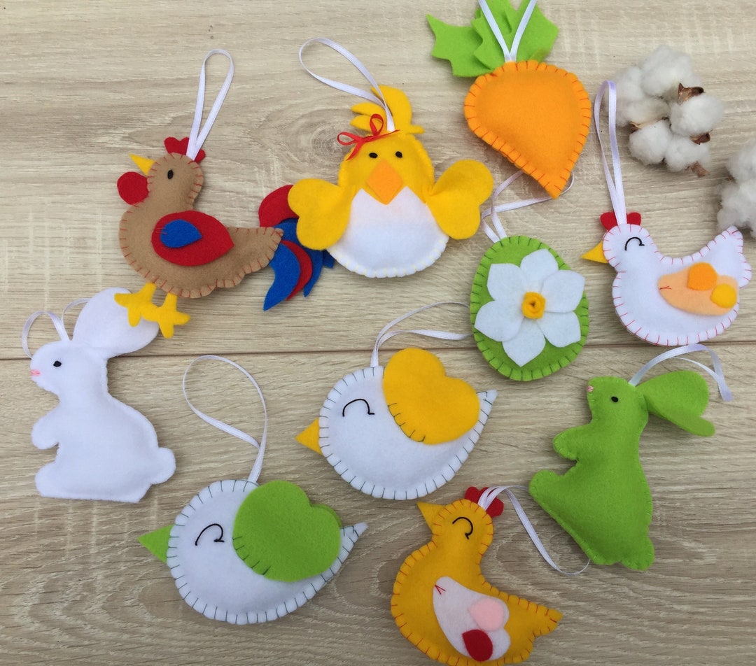 Easter Decorations Felt Easter Tree Ornaments Handmade - Etsy