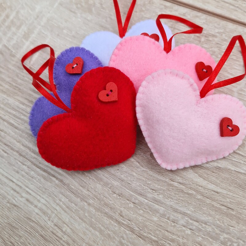 Felt Heart Ornaments - Etsy