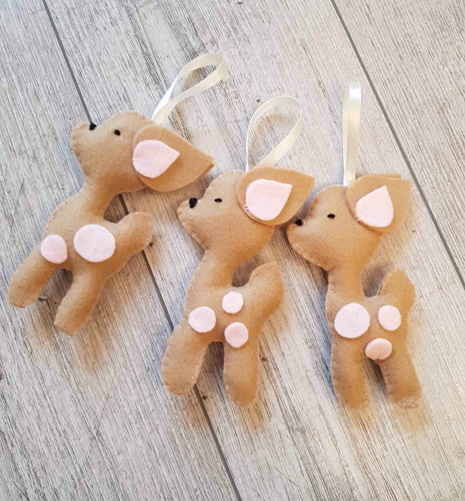 Felt Ornaments Felt Reindeer Ornament Christmas Deer Ornament - Etsy