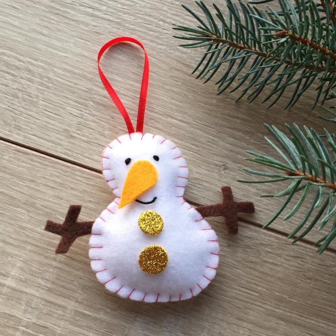 SNOWMAN Ornament, Felt Snowman, Snowman Decoration, Christmas Ornament ...