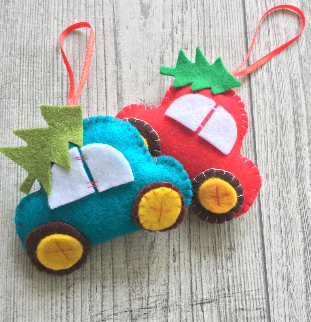 Handmade Felt Car Christmas Ornament: Holiday Decor - Etsy