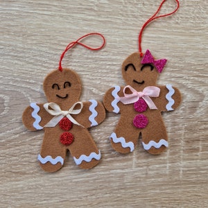 Gingerbread Boy and Girl Ornaments Set of 2 Gingerbread Decor - Etsy