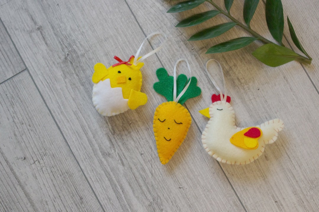 FELT EASTER ORNAMENTS Easter Decor Easter Decorations - Etsy
