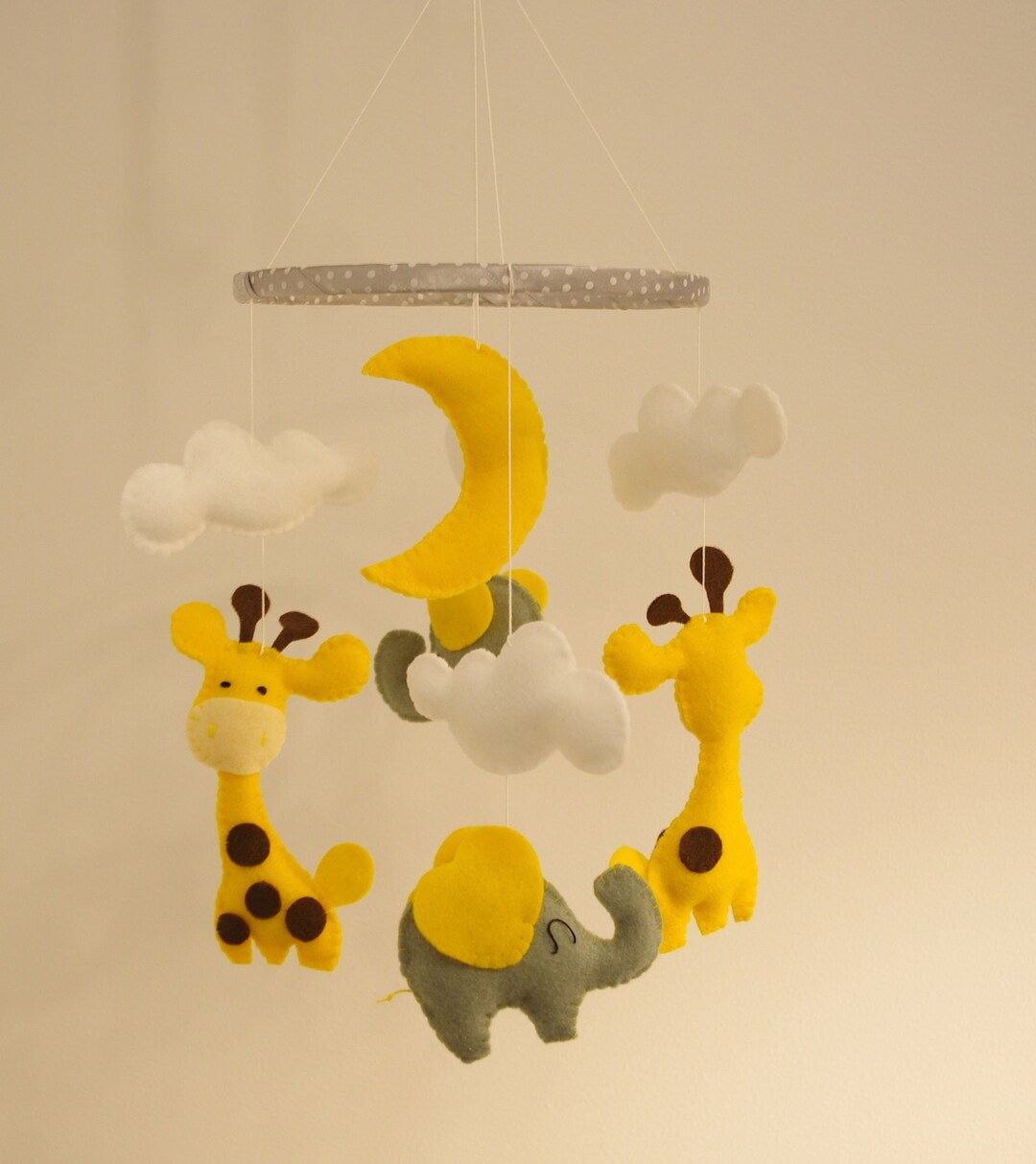Giraffe Mobile for Nursery, Felt Baby Crib Mobile, Gender Neutral ...