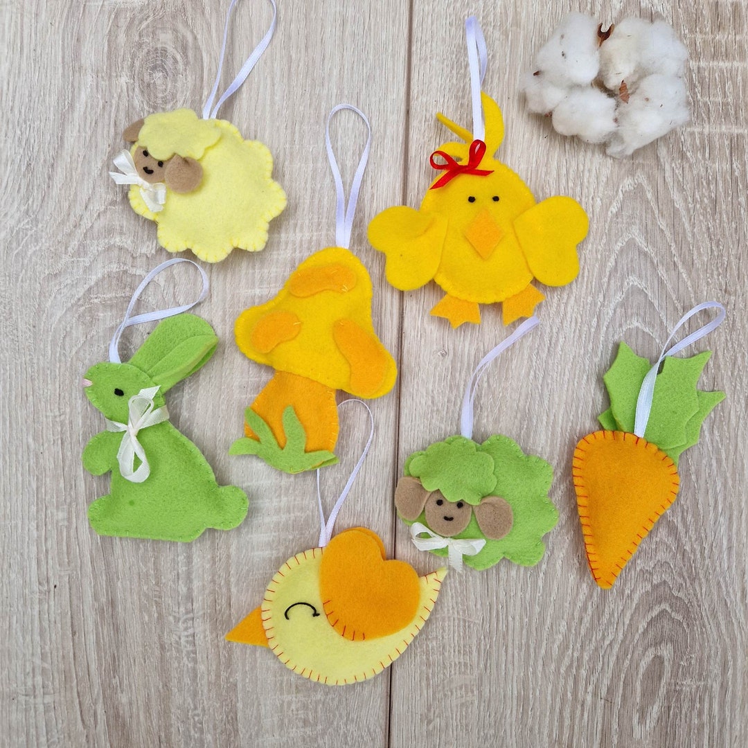 Easter Decorations Felt Easter Tree Ornaments Handmade Easter Home ...